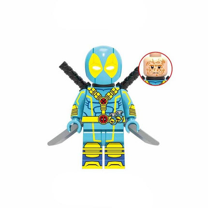 Blue Deadpool Custom Marvel Superhero Minifigure – Minifigure Bricks