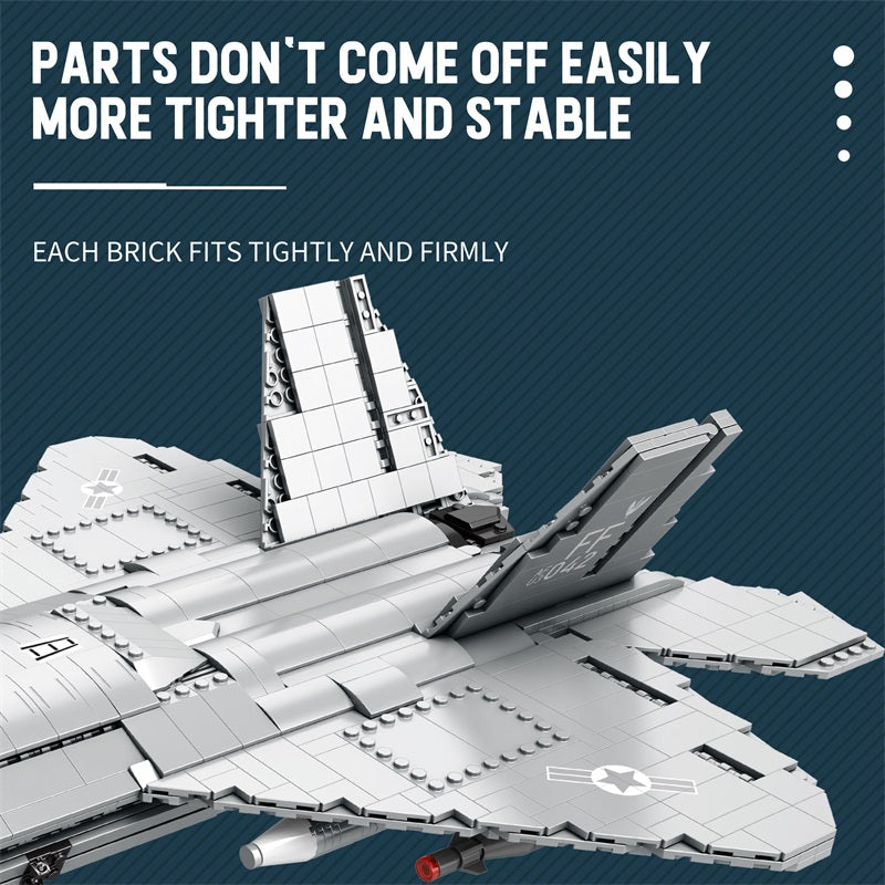 F-22 Raptor Fighter Jet Building Set – Minifigure Bricks