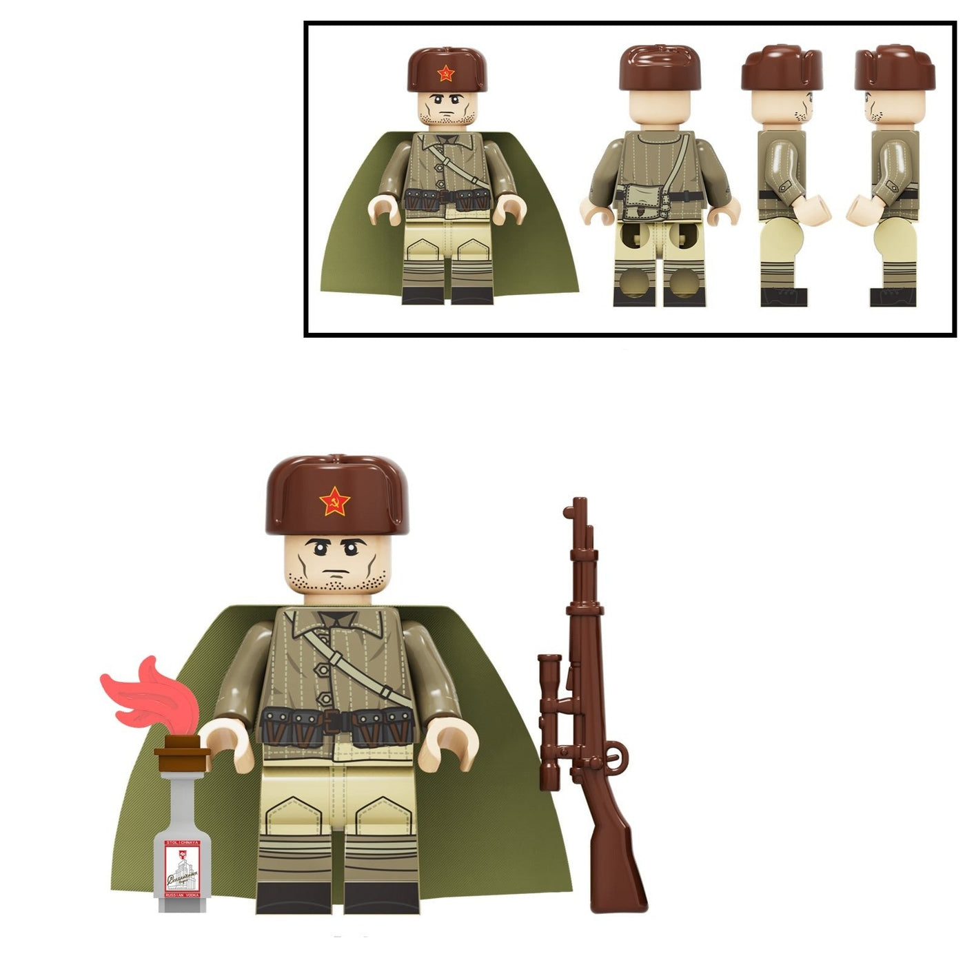 Soviet Military Soldier Custom Minifigure – Minifigure Bricks