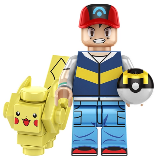 Ash Ketchum with Pikachu Pokemon Minifigure – Minifigure Bricks