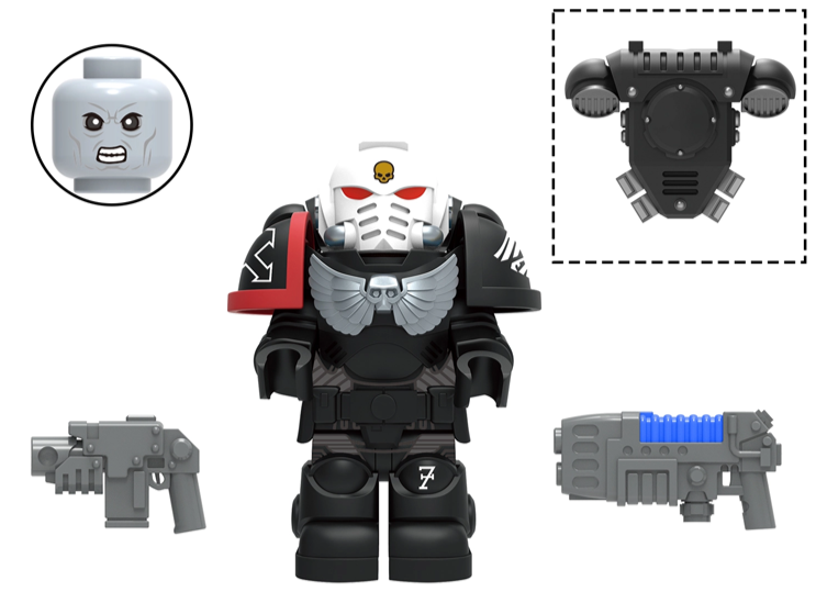 Raven Guard Space Marine Warhammer 40K Minifigure – Minifigure Bricks