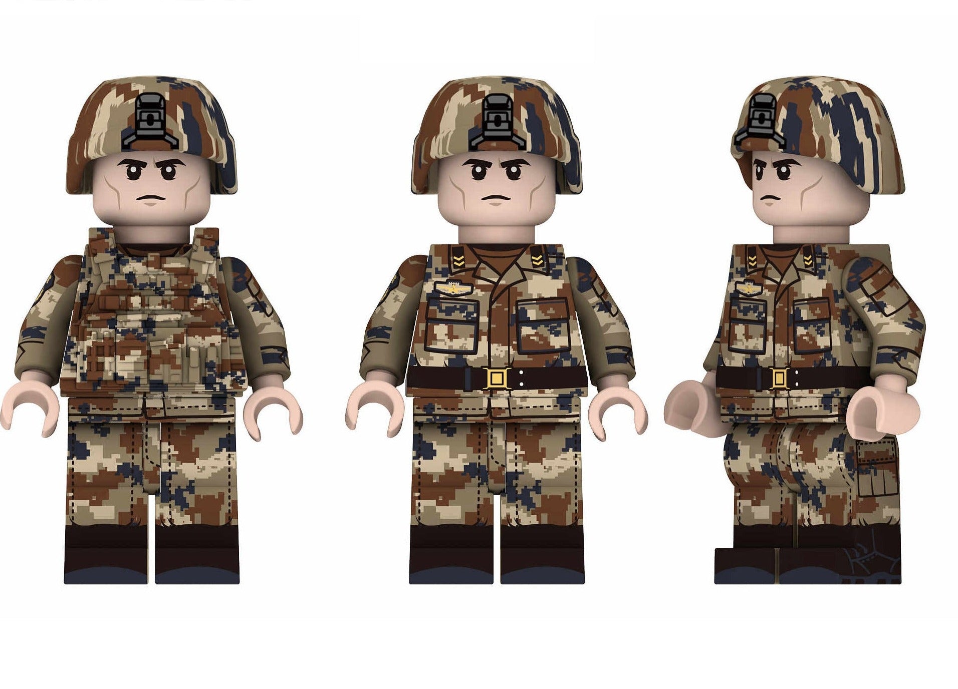 Chinese Modern Soldier Custom Minifigure – Minifigure Bricks