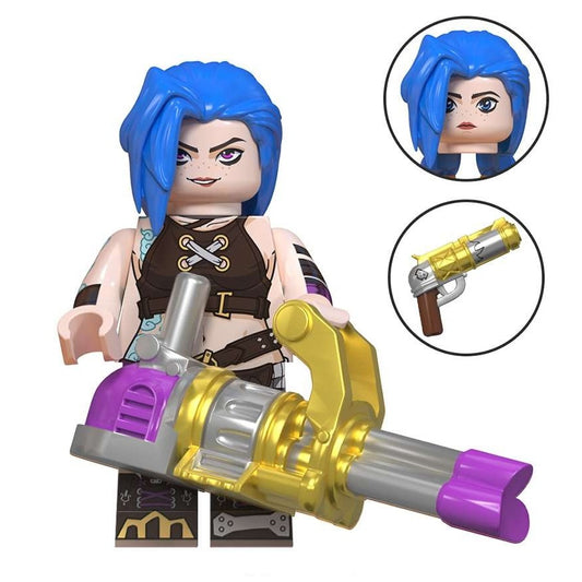 Jinx League of Legends Arcane Custom Minifigure – Minifigure Bricks