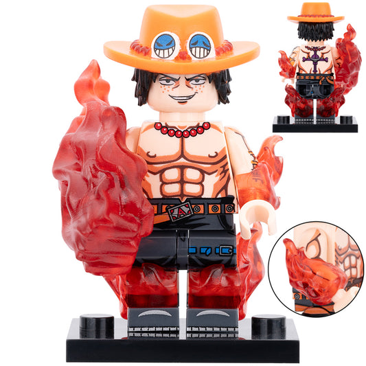 Portgas D. Ace Custom One Piece Anime Minifigure – Minifigure Bricks