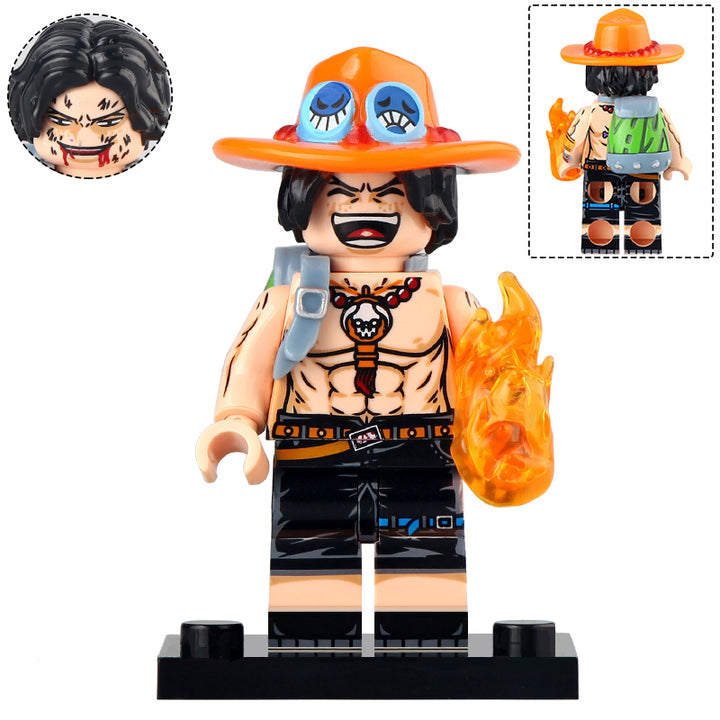 Portgas D. Ace Custom One Piece Anime Minifigure – Minifigure Bricks