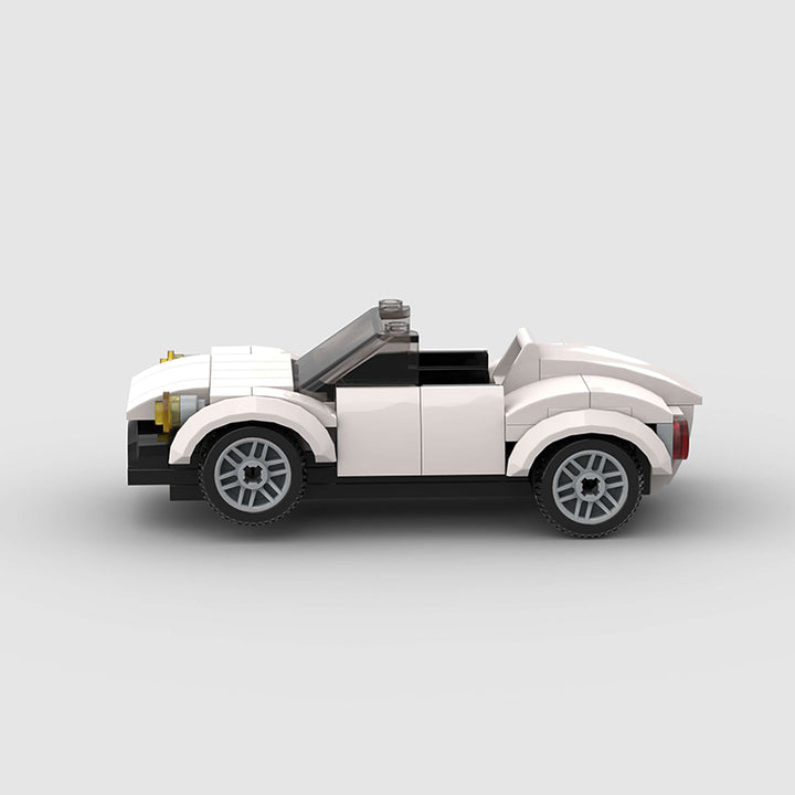 White Convertible Car Custom Car MOC – Minifigure Bricks