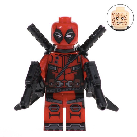Deadpool Custom Marvel Superhero Minifigure with Swords – Minifigure Bricks