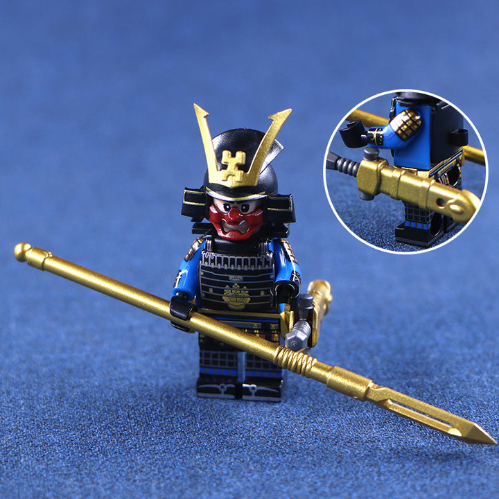 Japanese Samurai in Blue Custom Minifigure – Minifigure Bricks