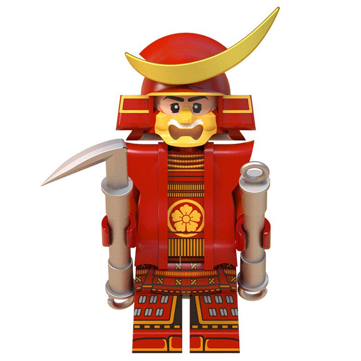 Japanese Samurai in Red Custom Minifigure – Minifigure Bricks